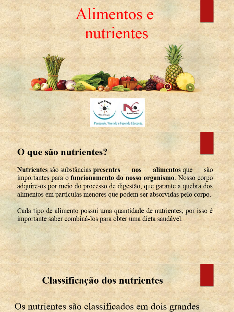Nutrientes: Tipos e Importância na Dieta | PDF | Nutrientes | Vitamina