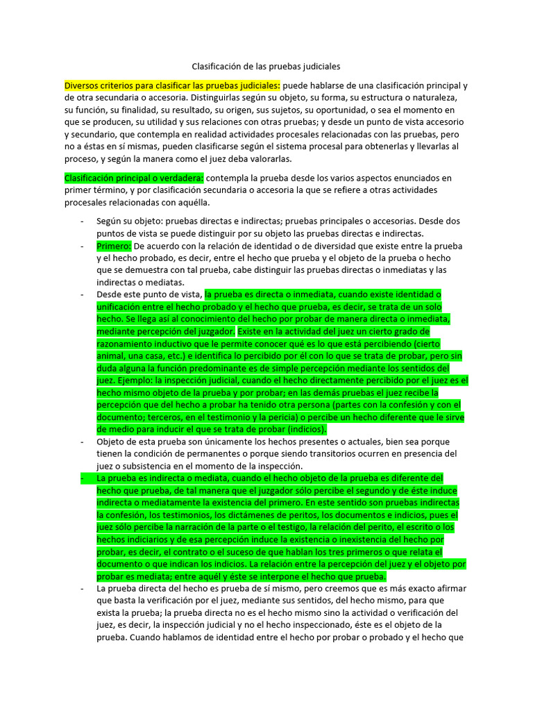 Clasificacion de Las Pruebas Judiciales | PDF | Evidencia (ley) | Ley ... Clasificacion de Las Pruebas Judiciales | PDF | Evidencia (ley) | Ley ...