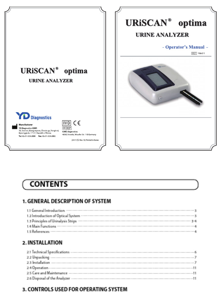 URiSCAN Optima - Operating Manual - ENGrev10 | PDF | Clinical Medicine ...