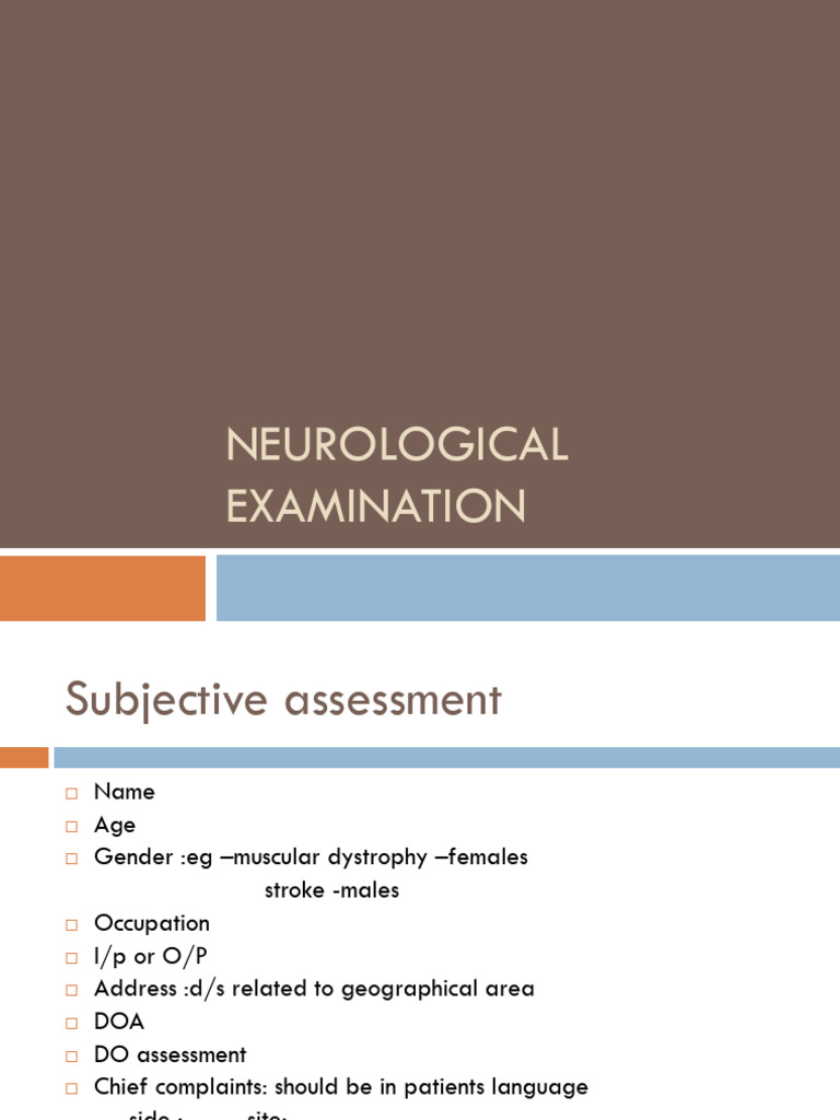 Neurological Examination | PDF | Visual System | Nervous System