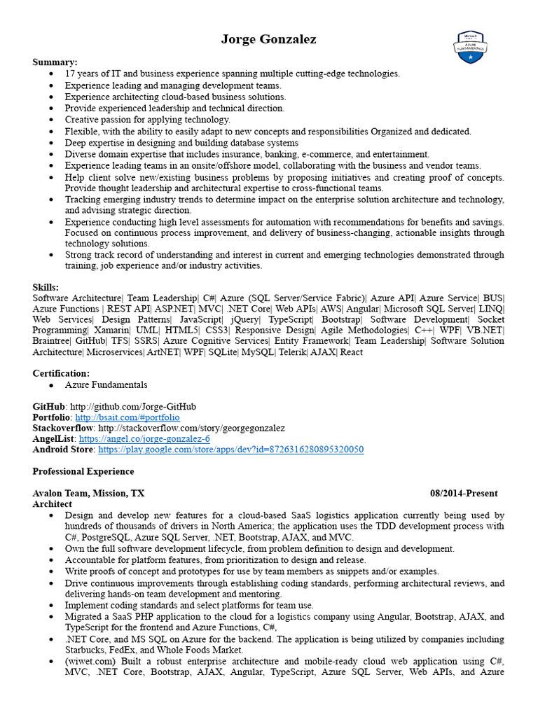 Jorge Resume | PDF | World Wide Web | Internet & Web