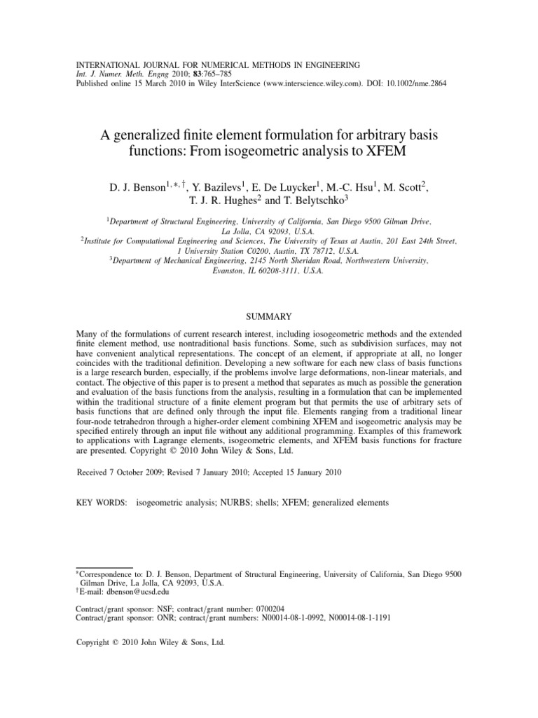 A Generalized Finite Element Formulation For Arbitrary Basis Functions ... A Generalized Finite Element Formulation For Arbitrary Basis Functions ...