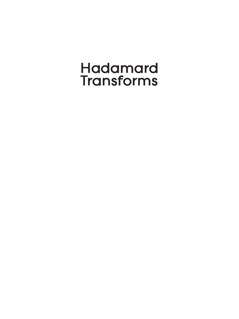 Vdoc - Pub Hadamard-Transforms | PDF | Matrix (Mathematics) | Theory