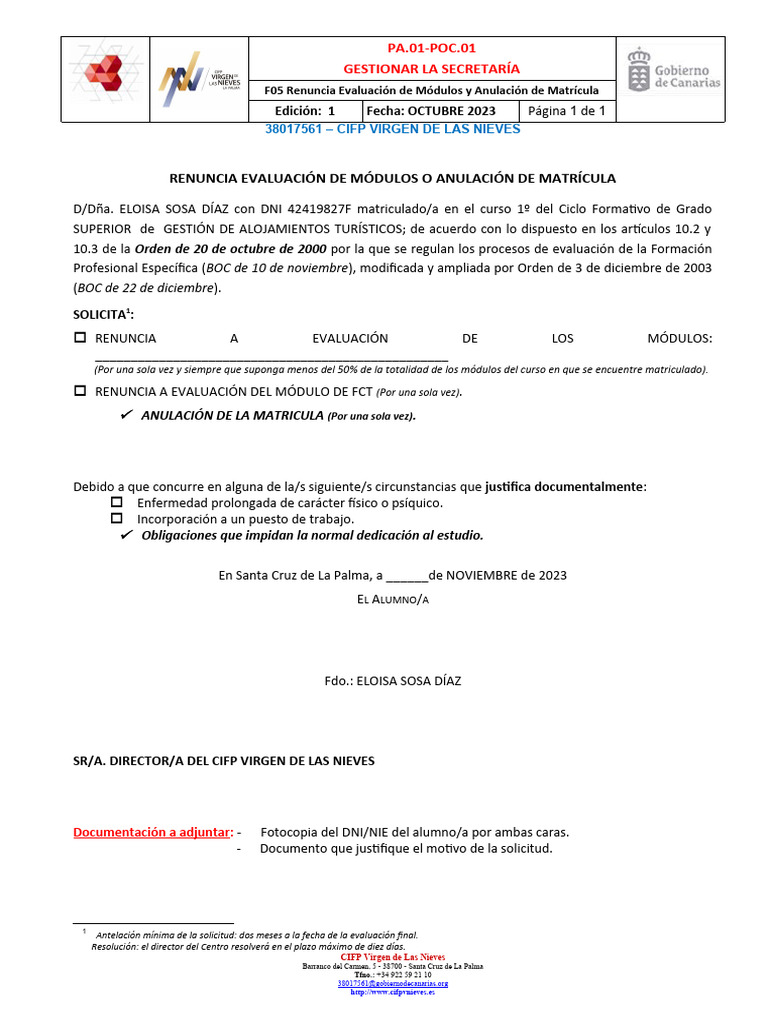 Pa 01 Poc 01 f05 Renuncia Evaluacion de Modulos y Anulacion de ...