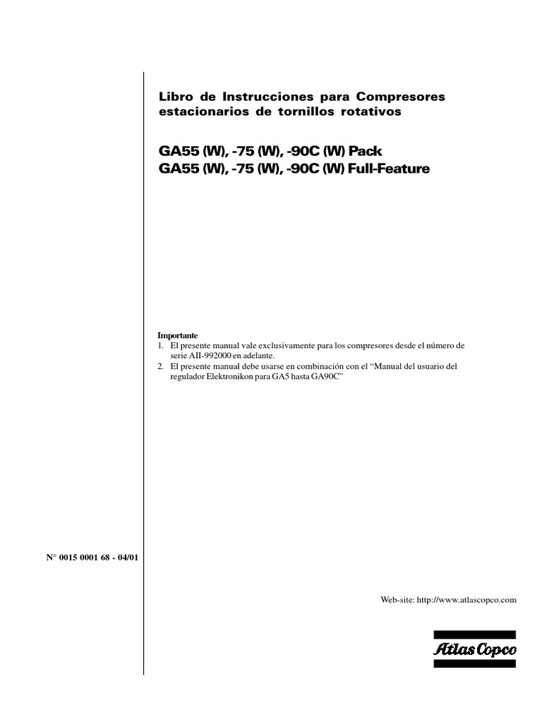 Manual de Instruções Ga55 - 90ce | Descargar gratis PDF | Presión ...