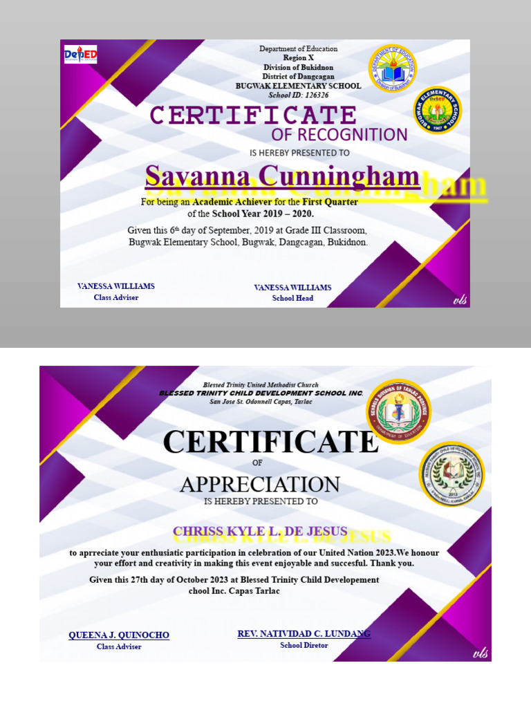 Certificate Lay Out (Editable-Savanna Cunningham) | PDF