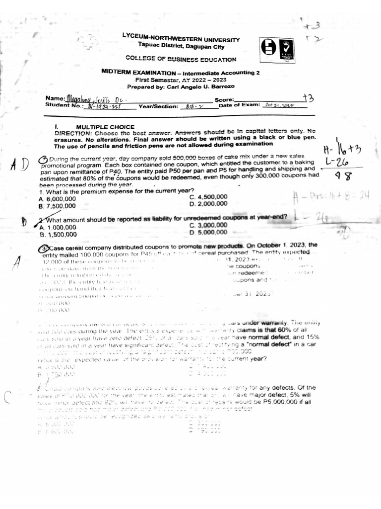 Midterm Exam Ia | PDF Midterm Exam Ia | PDF