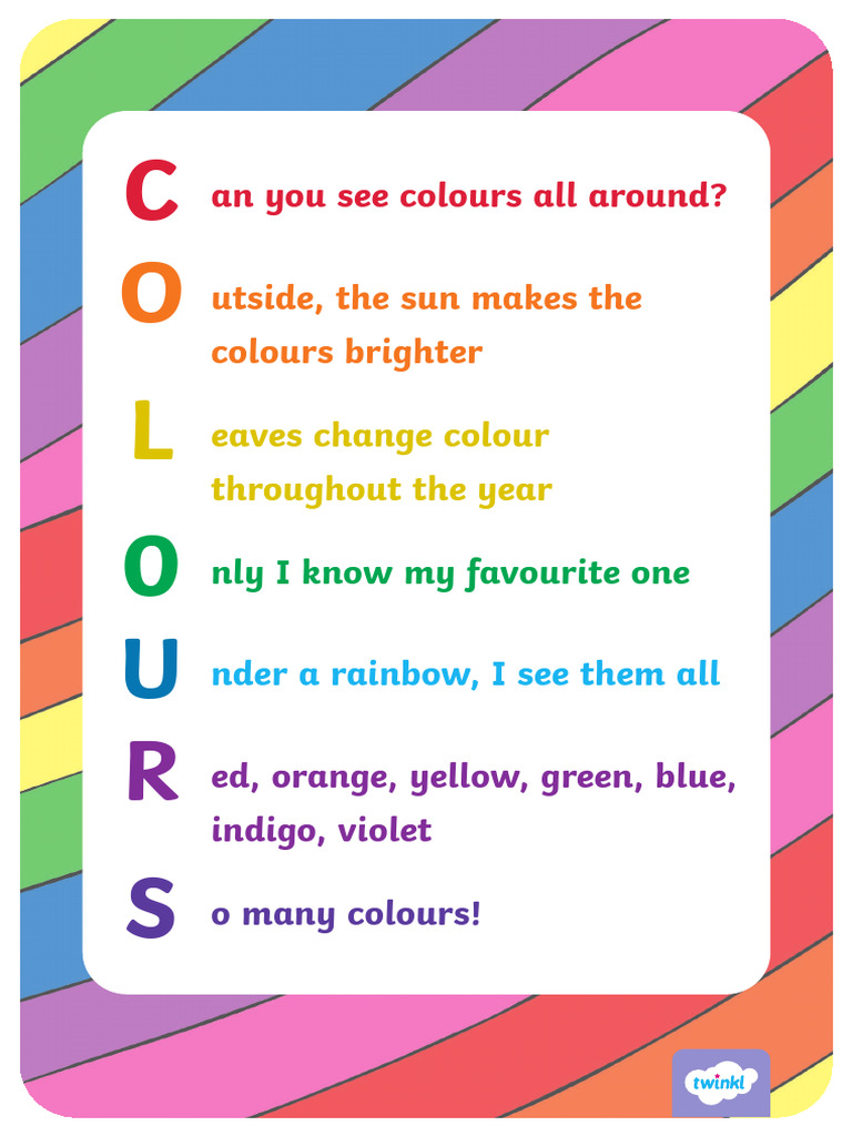 Colour Acrostic Poem | PDF