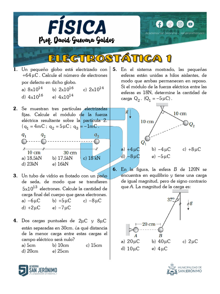 Electrostática 1 | PDF | Electrostática | Corriente eléctrica