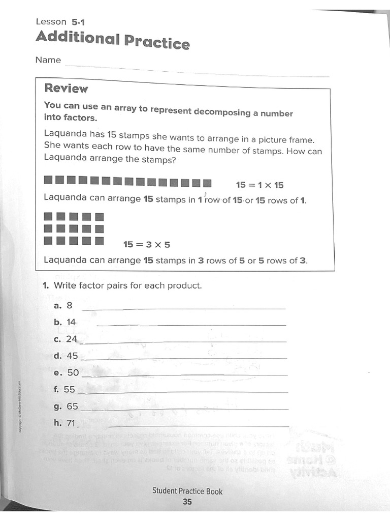 Reveal Math Grade 4 Practice Book All Unit 5 | PDF