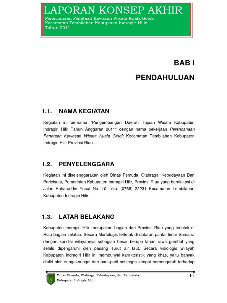 Bab 1 Laporan Konsep Akhir | PDF