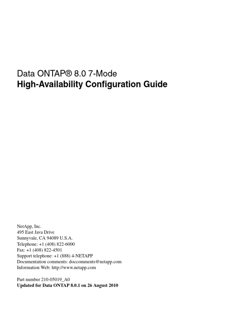 Alta Disponibilidad Dataontap | PDF | Computer Data Storage | Command Line Interface