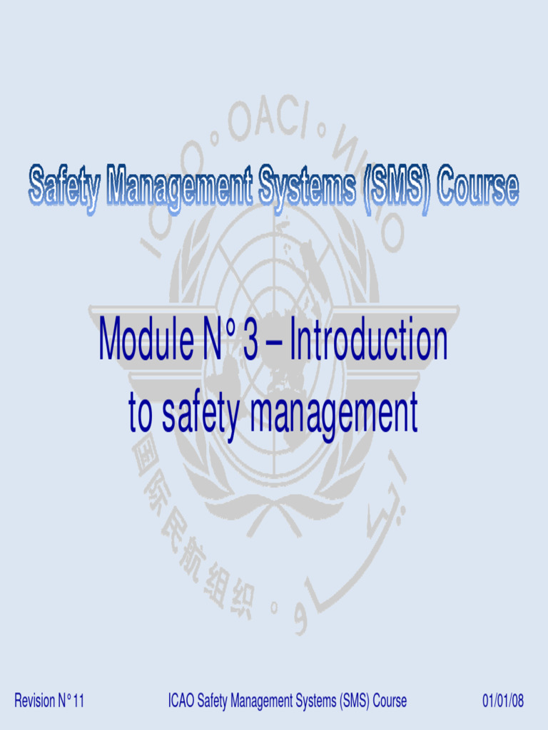 ICAO SMS Module No 3 Introduction To SMS 2008 | PDF | Risk | Airport