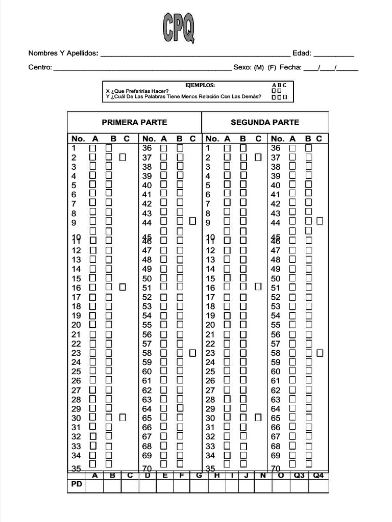 PDF Hoja de Respuestas CPQ - Compress | PDF