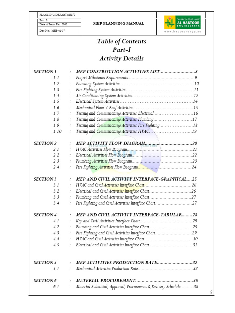 MEP Planning Mannual-2-4 | PDF