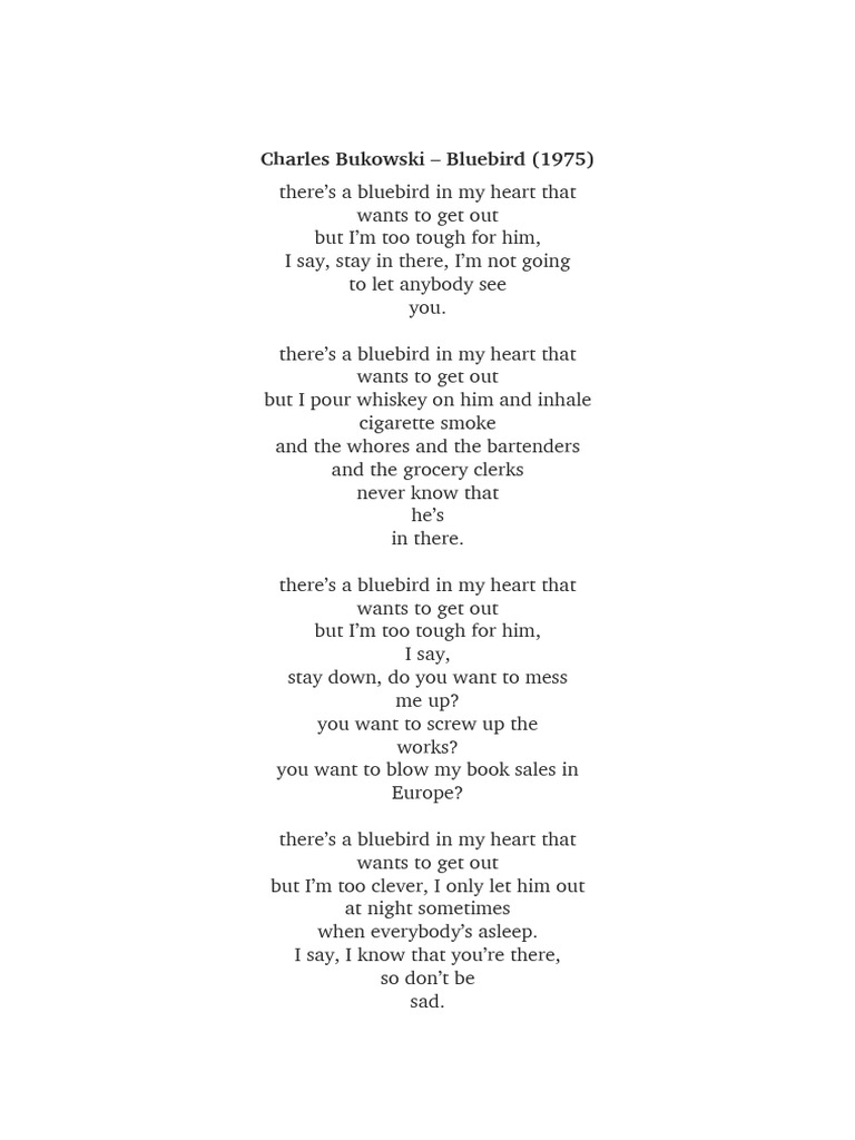 Bukowski Bluebird | PDF