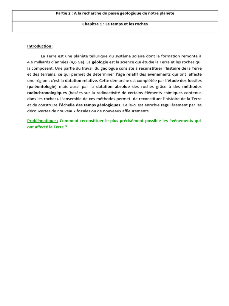 Chapitre 1 - Datation Relative Et Absolue | PDF | Géologie | Radioactivité