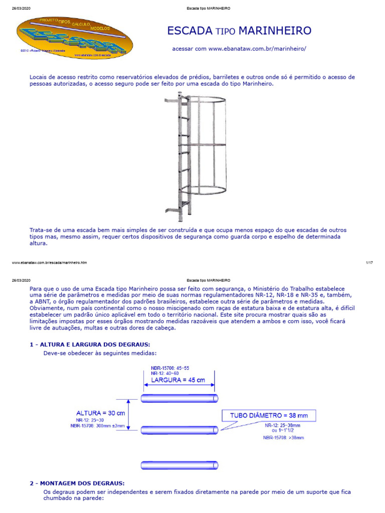 Escada Tipo MARINHEIRO Artigo | PDF | Marinheiro | Corrosão
