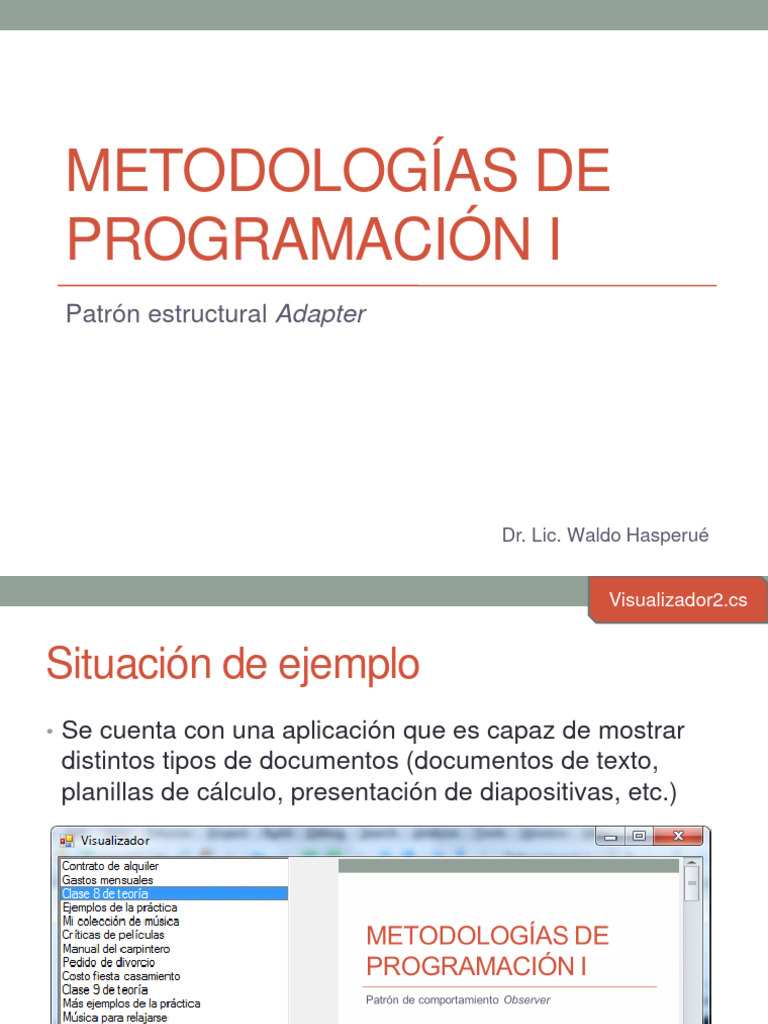 Teoría 04 01 Adapter Pdf Constructor Programación Orientada A Objetos Programación