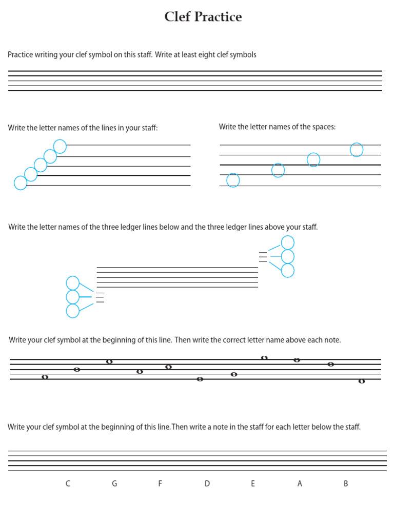 Clef Worksheet | PDF