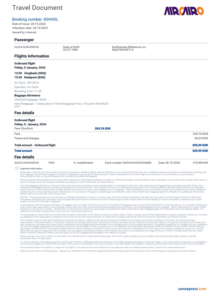 Travel Document | PDF | Baggage | Transport