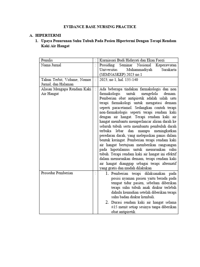 Ebn Defisit Nutrisi Dan Hipertermi | PDF