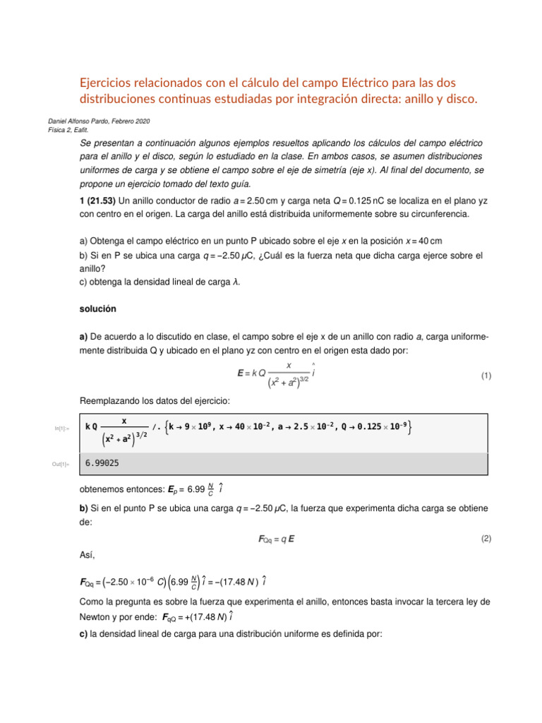 Ejercicios de Campo Eléctrico | PDF | Física | Ciencias fisicas