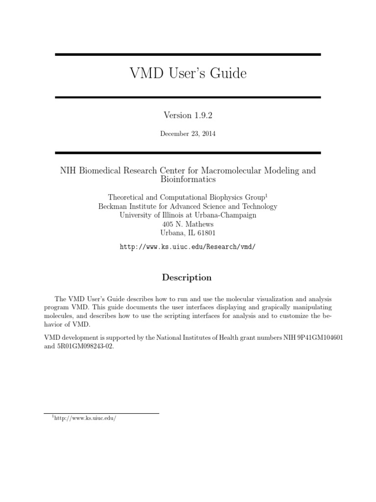 VMD User's Guide | PDF | Computing | Computer Science