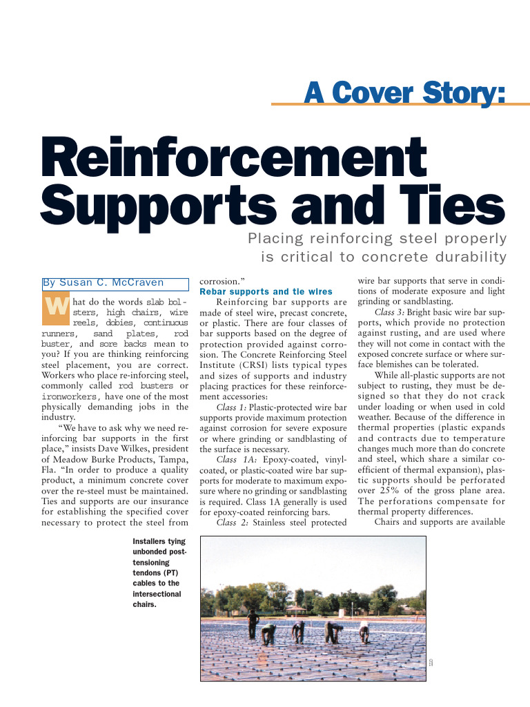Reinforcement Supports and Ties | PDF | Concrete | Structural Engineering