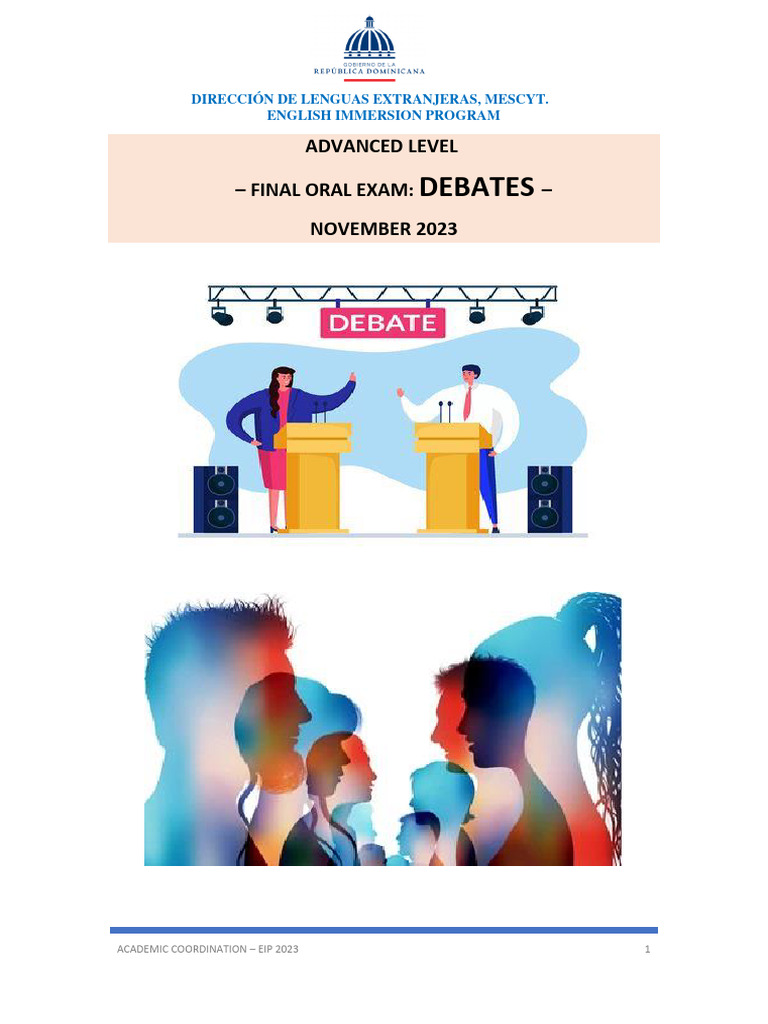 Dg Advanced - Final Oral Exam- Debates 2023 | PDF | Human Communication ...
