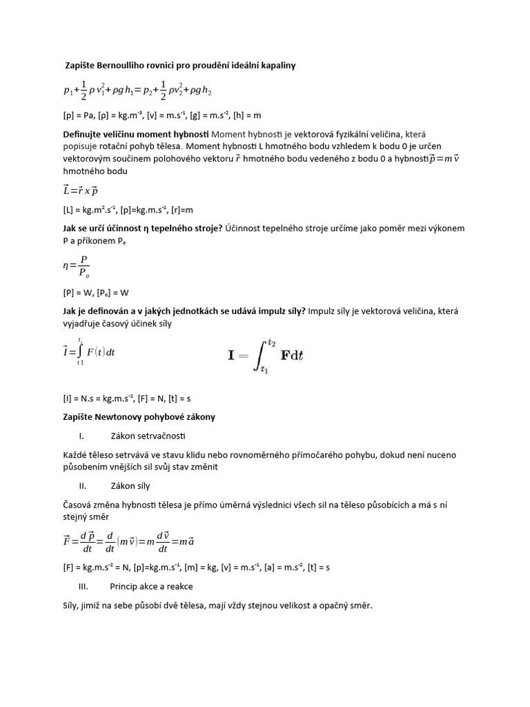 Otázky teorie (fyzika) | PDF
