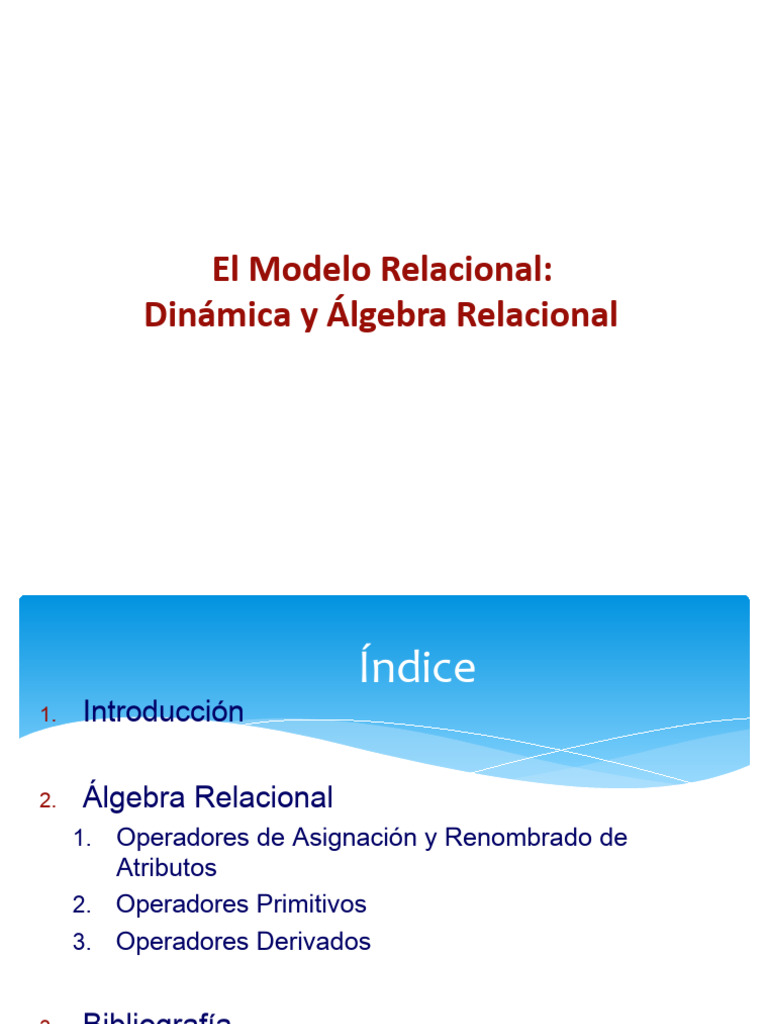 Algebra Relacional | PDF | Base de datos relacional | Objeto (informática)