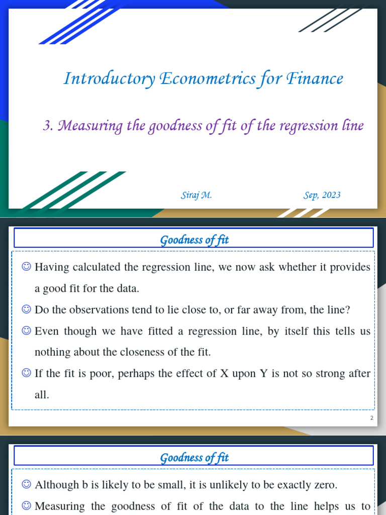 Lecture 3 | PDF | Coefficient Of Determination | Regression Analysis