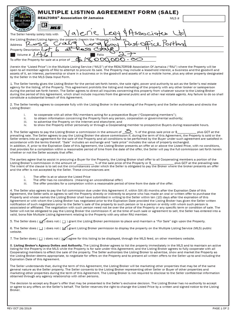 MLS Sale Form | PDF | Sales | Justice