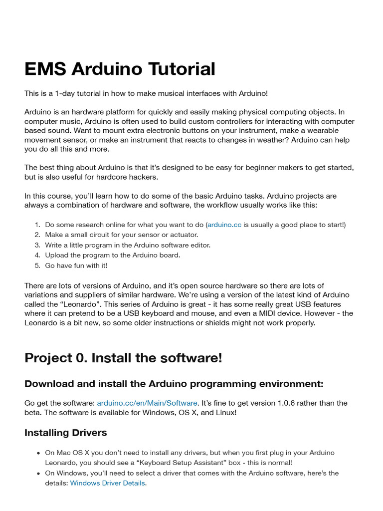 Ems Arduinotutorial Pdf Arduino Computing
