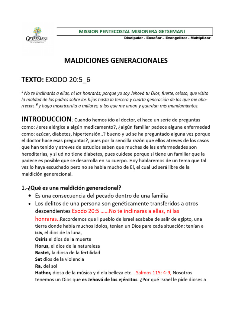 Maldiciones Generacionales Pdf Pecado Cristo Título