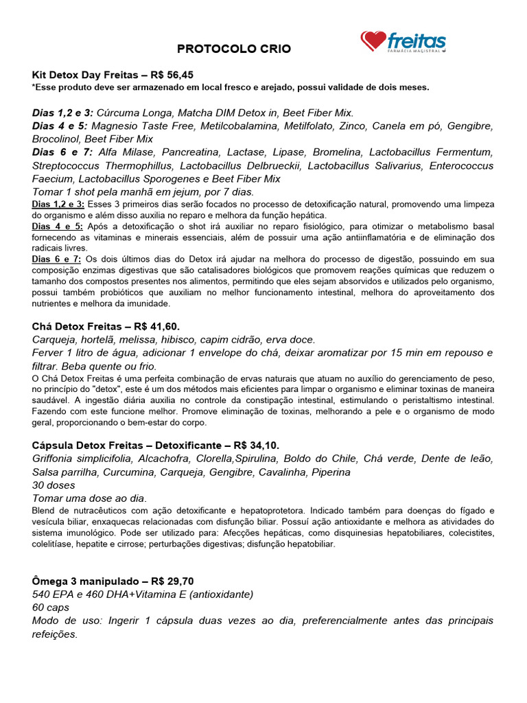 Protocolo - Crio | PDF | Vitamina | Antioxidante