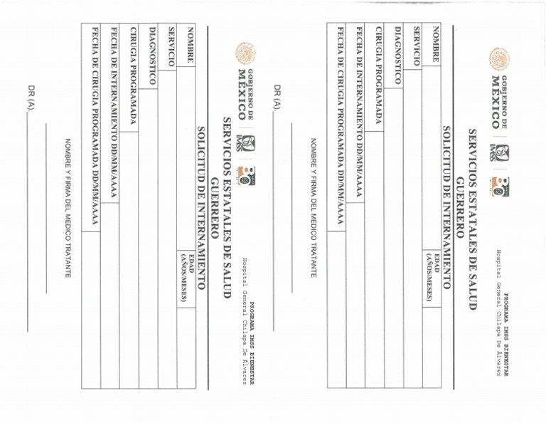 Solicitud de Internamiento | PDF