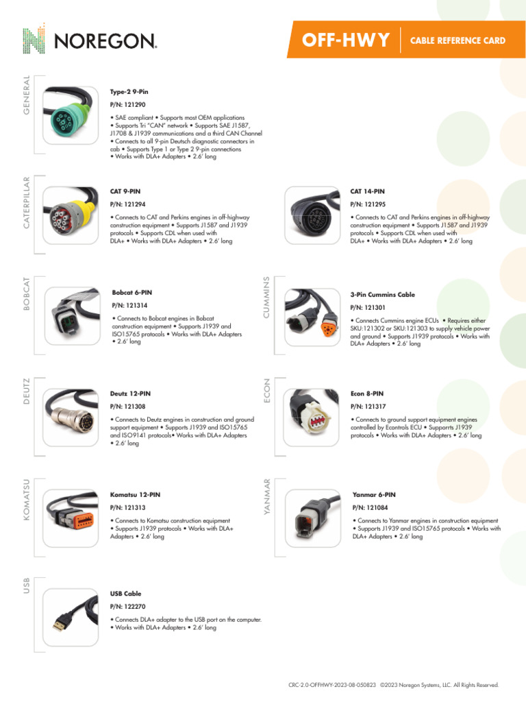 Cable Reference Guide | PDF | Automotive Technologies | Electrical ...