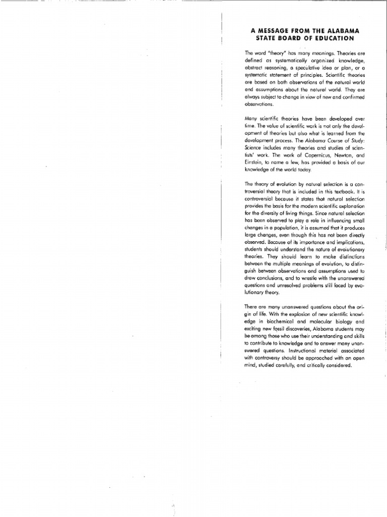 Alabama Biology Textbook Insert 2023 | PDF