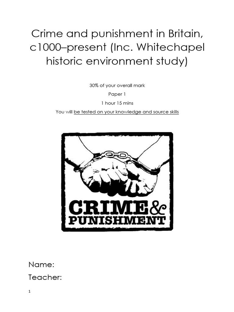 Crime and Punishment Includes Whitechapel Revision Guide | PDF | Police ...