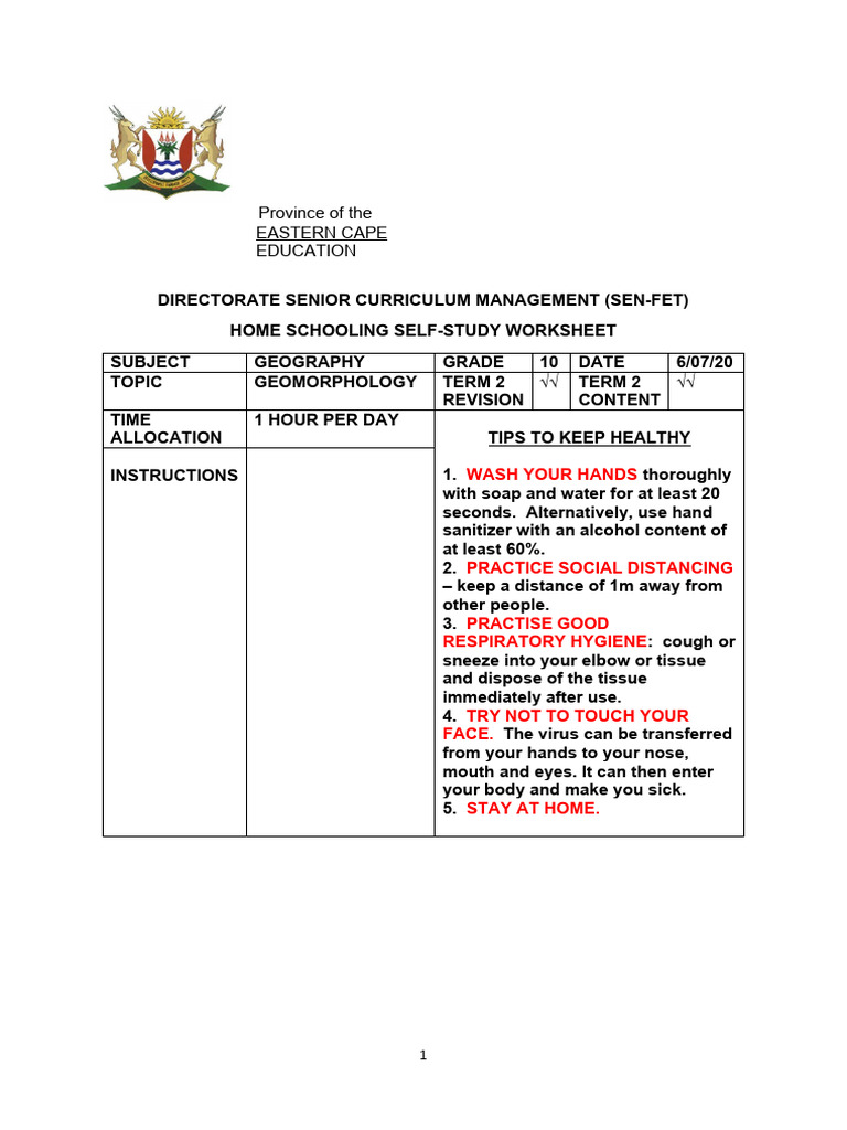 2 Geo GR 10 Geomorphology | PDF | Rock (Geology) | Plate Tectonics