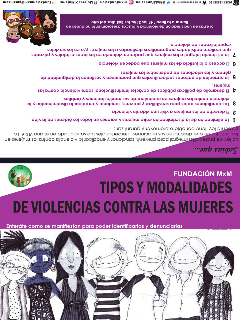 Folleto de Tipos y Modalidades de Violencia | PDF | La violencia contra las mujeres | Justicia