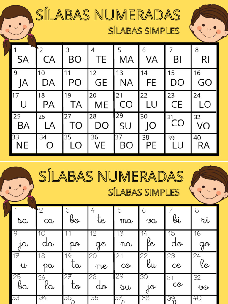 Sílaba Simple: Lista y Combinaciones | PDF | Ajedrez