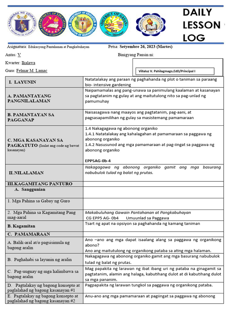 DLL Epp5 Agri q1w5 | PDF