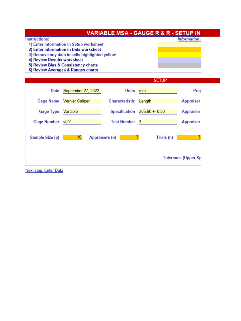 GRR Study MSA Template | PDF | Variance | Statistical Analysis