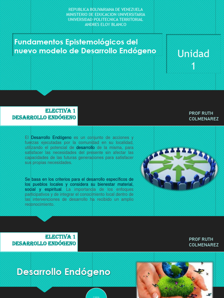 Desarrollo Endógeno UNIDAD 1 | PDF | Economias