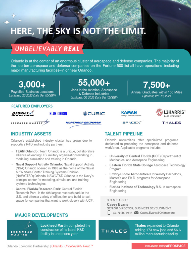 One Pager Aerospace | PDF | Business | Technology & Engineering