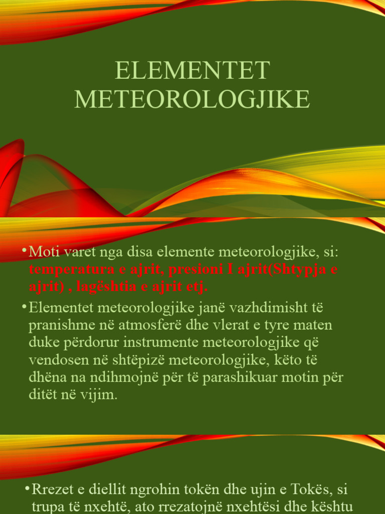 Elementet Metorologjike | PDF