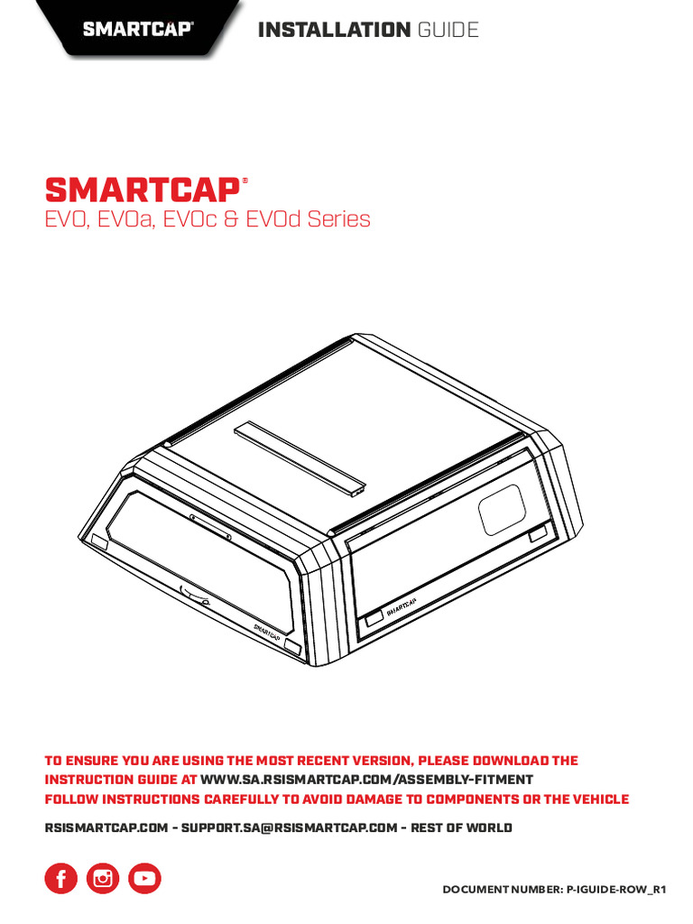 SmartCap EVO Series Installation Guide | PDF | Pickup Truck | Screw